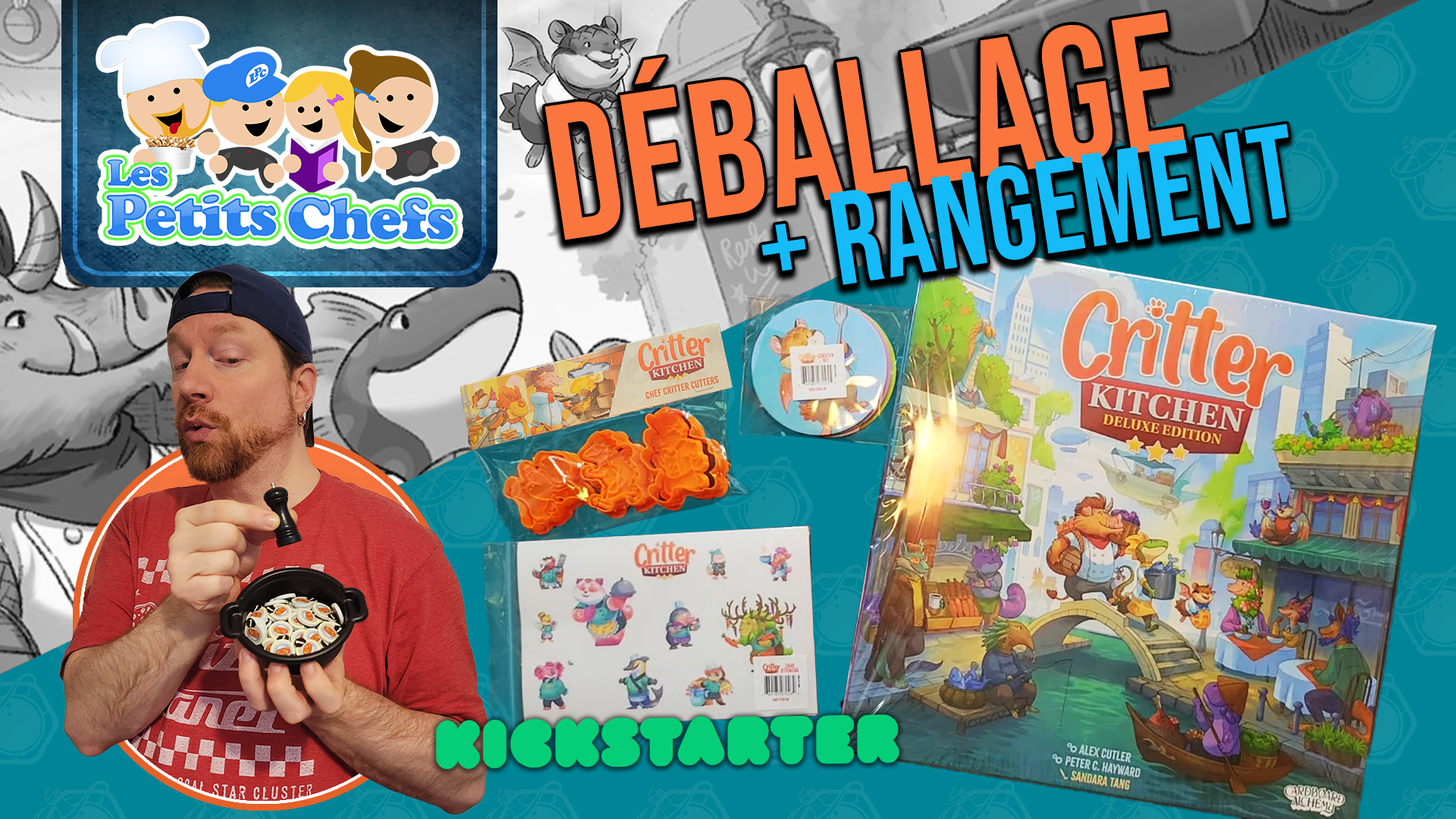 La version deluxe Kickstarter du jeu Critter Kitchen déballage et ...